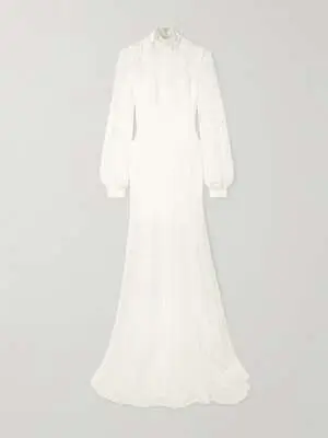 Costarellos Theia Embroidered Tulle Gown