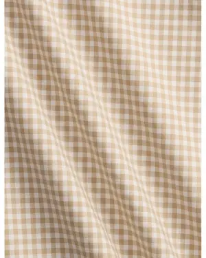 Polo Ralph Lauren Cotton Stretch Poplin Gingham Check Classic Fit Button Down Shirt - Beige/white