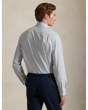 Polo Ralph Lauren Cotton Stretch Poplin Gingham Check Classic Fit Button Down Shirt - Blue Multi