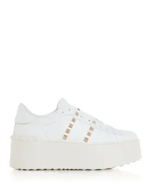 Valentino Garavani Rockstud Untitled Platform Sneakers - White