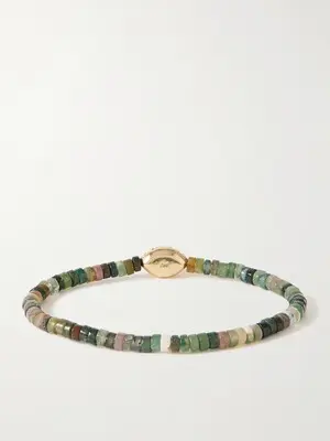 Luis Morais Eye Of The Idol Gold Multi-stone Beaded Bracelet
