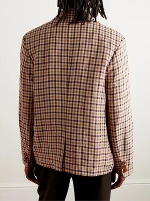 Séfr Bruno Checked Linen-blend Blazer