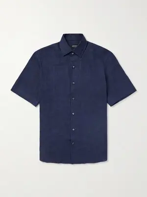 Zegna Oasi Lino Shirt - Blue