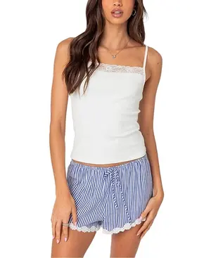 EDIKTED Lace Trim Tank Top