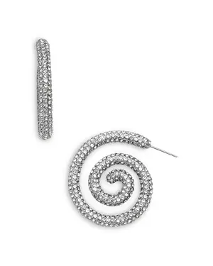 Baublebar Nicole Pave Spiral Drop Earrings - Silver