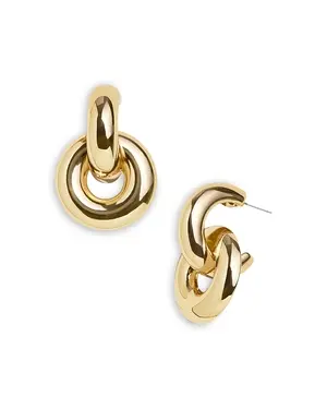 Baublebar Mia Linked Circle Drop Earrings Gold