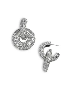 Baublebar Mia Linked Circle Drop Earrings - Silver/crystal
