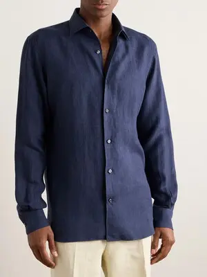 Zegna Oasi Linen Shirt - Blue