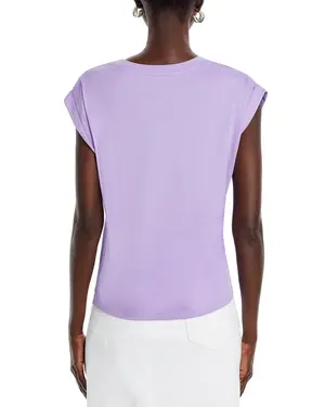 FRAME Easy Cotton V-neck Tee - Lilac