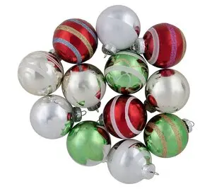 NORTHLIGHT 12ct Vintage Design Glass Ornaments 25 - One-color