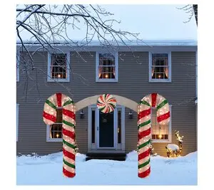 NORTHLIGHT 7' Double Candy Cane Archway Outdoor Decoration