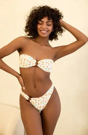 DIPPIN DAISY'S Lotus Bandeau Bikini Top - Clementine