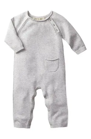 HOPE & HENRY Baby Raglan Sweater Romper - Heather Grey
