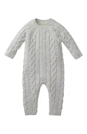 HOPE & HENRY Baby Cable Knit Sweater Romper - Gray Heather