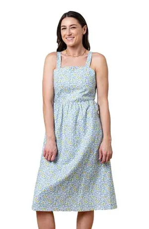 HOPE & HENRY Halter Neck Organic Cotton And Linen-blend Dress