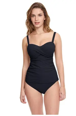 GOTTEX Tutti Frutti D Cup Tankini Swim Top - Black
