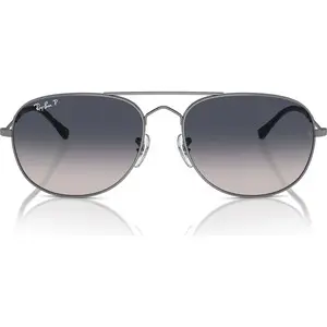 Ray-ban Ray-Ban Bain Bridge 60mm Gradient Polarized Sunglasses Gunmetal