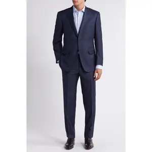 Canali Solid Wool Suit - Navy
