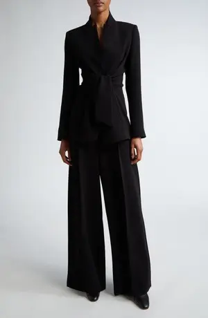 Max Mara Seggio Tie-front Crepe Blazer