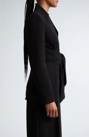 Max Mara Seggio Tie-front Crepe Blazer