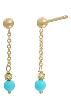 Bony Levy 14k Gold And Turquoise Drop Earrings - 14k Yellow Gold