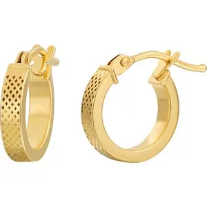 Bony Levy 14k Gold Textured Hoop Earrings - 14k Yellow Gold
