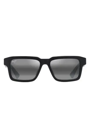 Maui Jim Kahiko 53mm Gradient Square Sunglasses - Matte Black