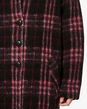 MARANT ETOILE Gabriel Wool Coat - Black/fuchsia