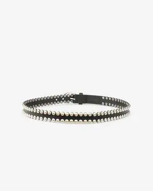 Isabel Marant Étoile Isabel Marant Zap Leather Belt Black/silver