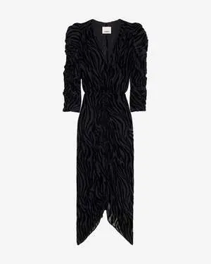 Isabel Marant Étoile Nemil Zebra Print Velvet Dress