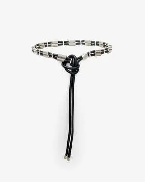 Isabel Marant Swen Tie-up Belt - Black/silver