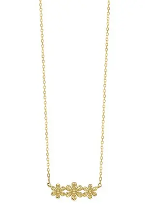 Bony Levy 14k Gold Flower Bar Pendant Necklace - 14k Yellow Gold