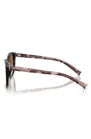 Prada 53mm Square Sunglasses - Black/brown Gradient