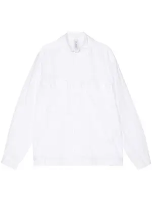 Transit Long-sleeve Cotton-linen Blend Shirt - White