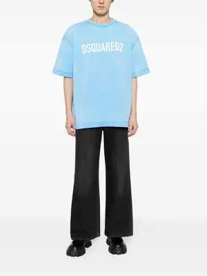 Dsquared2 Logo-print Short-sleeve Sweatshirt - Blue