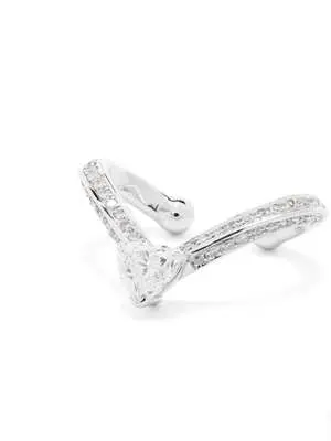 Shay 18k White Gold Diamond Heart Ear Cuff