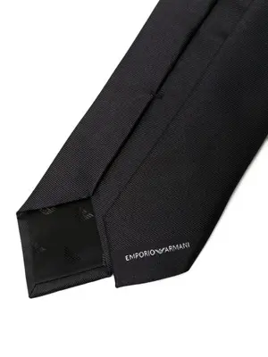 Emporio Armani Silk Gabardine Tie - Black
