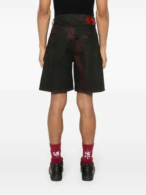 44 LABEL GROUP Corrosive Denim Shorts