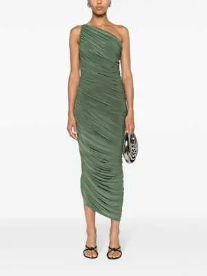 Norma Kamali Diana Draped Midi Dress - Green