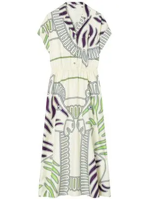 Tory Burch Printed Silk Twill Shirtdress