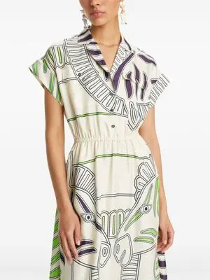 Tory Burch Printed Silk Twill Shirtdress