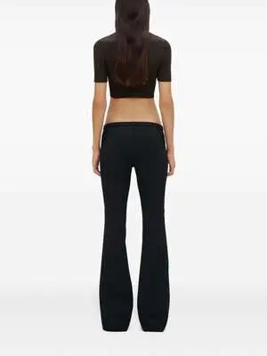 COURREGES Ribbed Knit V-neck Top - Brown