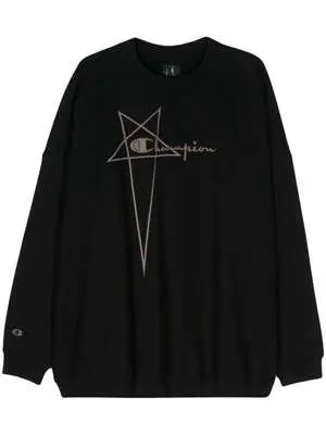 Rick Owens Logo-embroidered Sweatshirt - Black