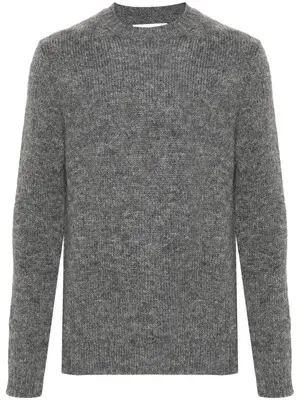 JIL SANDER Crew-neck Alpaca Wool Jumper - Grey