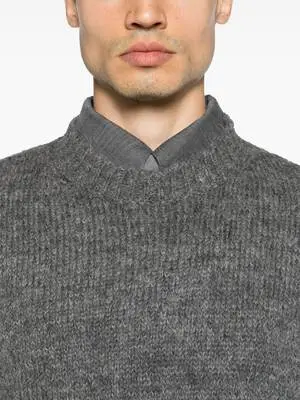 JIL SANDER Crew-neck Alpaca Wool Jumper - Grey