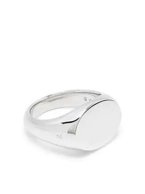 Tom Wood Ivy Polished Signet Ring - Silver