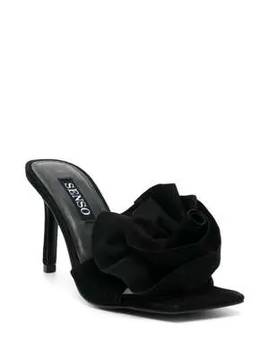 Senso Harlow 100mm Floral-appliqué Mules - Black