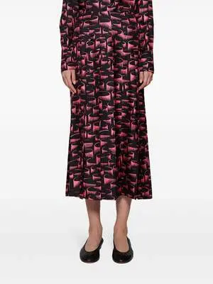 ACE HARPER The Leslie Abstract-print Midi Skirt