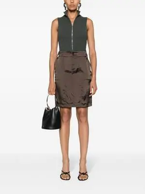 Saint Laurent Button-up Satin Miniskirt