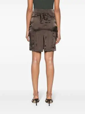 Saint Laurent Button-up Satin Miniskirt